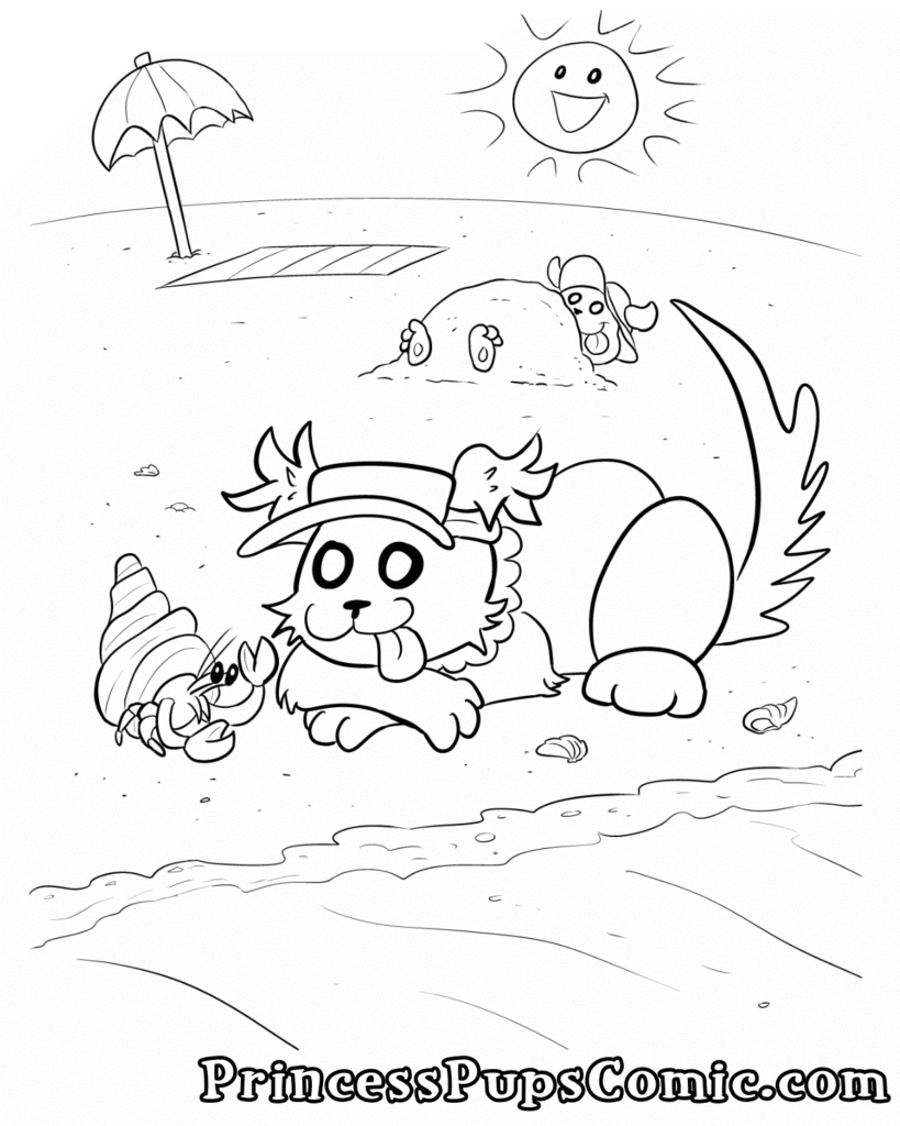 Beach Friends Coloring Fun! - Princess Pups